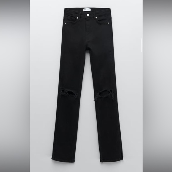 Zara | Jeans | Zara Hi Rise Slim Fit Split Leg Jeans | Poshmark